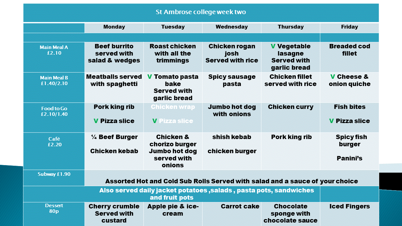 Saint Ambrose College - Catering